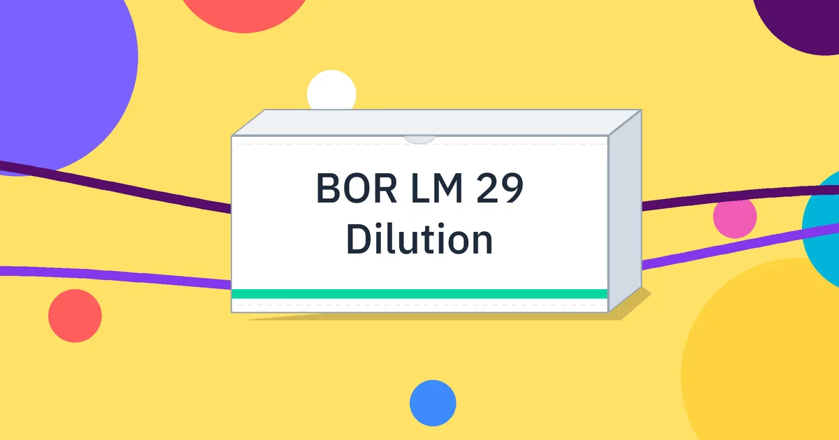 Symbolbild: Packung mit der Aufschrift BOR LM 29 Dilution (PZN 12795884) – Verfügbarkeit und Bezug in Apotheken in Frankfurt am Main