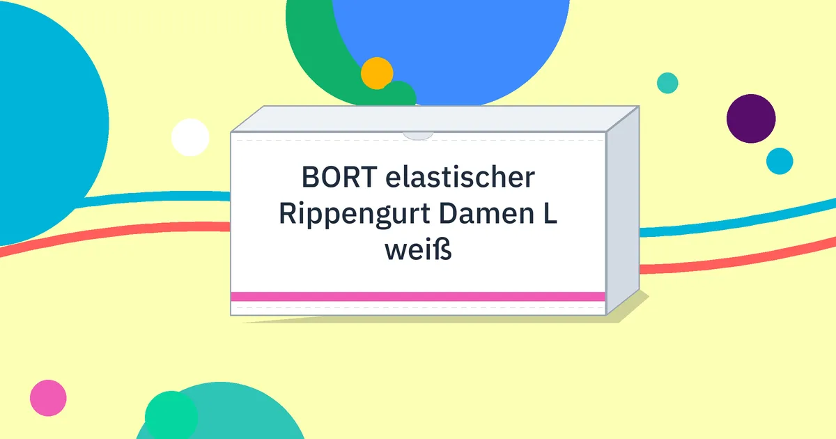 Symbolbild: Packung mit der Aufschrift BORT elastischer Rippengurt Damen L weiß (PZN 02741433) – Verfügbarkeit und Bezug in Apotheken in Frankfurt am Main