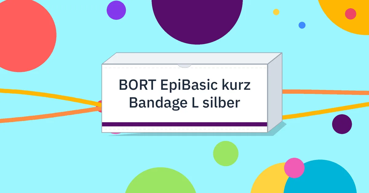 Symbolbild: Packung mit der Aufschrift BORT EpiBasic kurz Bandage L silber (PZN 15255823) – Verfügbarkeit und Bezug in Apotheken in Frankfurt am Main