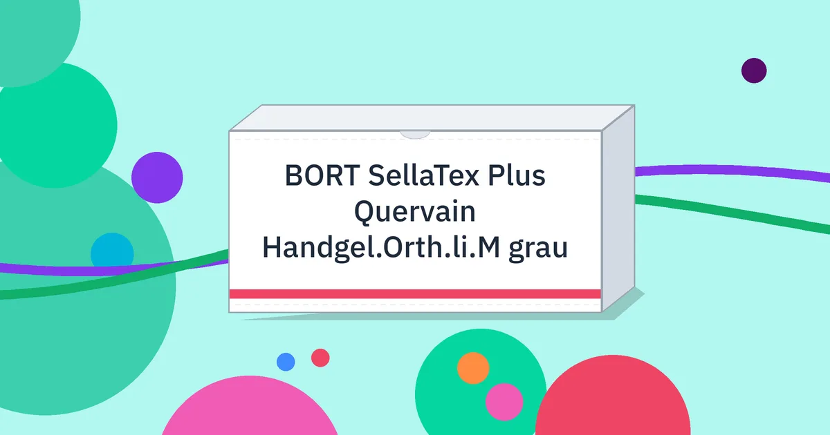 Symbolbild: Packung mit der Aufschrift BORT SellaTex Plus Quervain Handgel.Orth.li.M grau (PZN 19635037) – Verfügbarkeit und Bezug in Apotheken in Frankfurt am Main