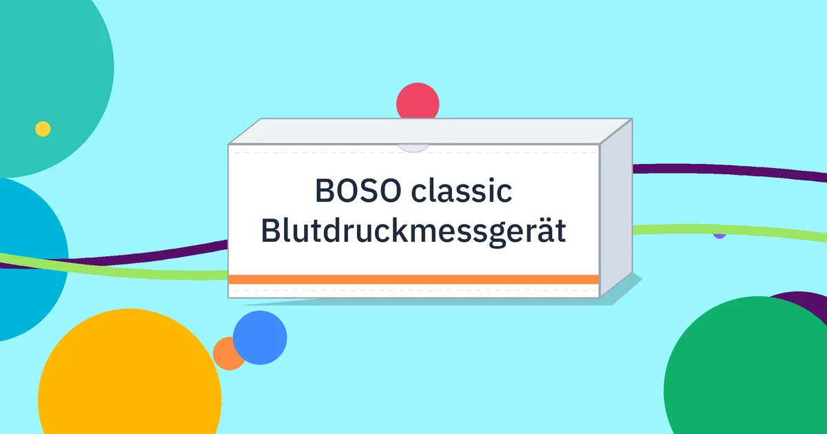 Symbolbild: Packung mit der Aufschrift BOSO classic Blutdruckmessgerät (PZN 01103162) – Verfügbarkeit und Bezug in Apotheken in Frankfurt am Main