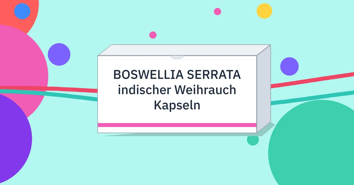 Symbolbild: Packung mit der Aufschrift BOSWELLIA SERRATA indischer Weihrauch Kapseln (PZN 19764852) – Verfügbarkeit und Bezug in Apotheken in Frankfurt am Main