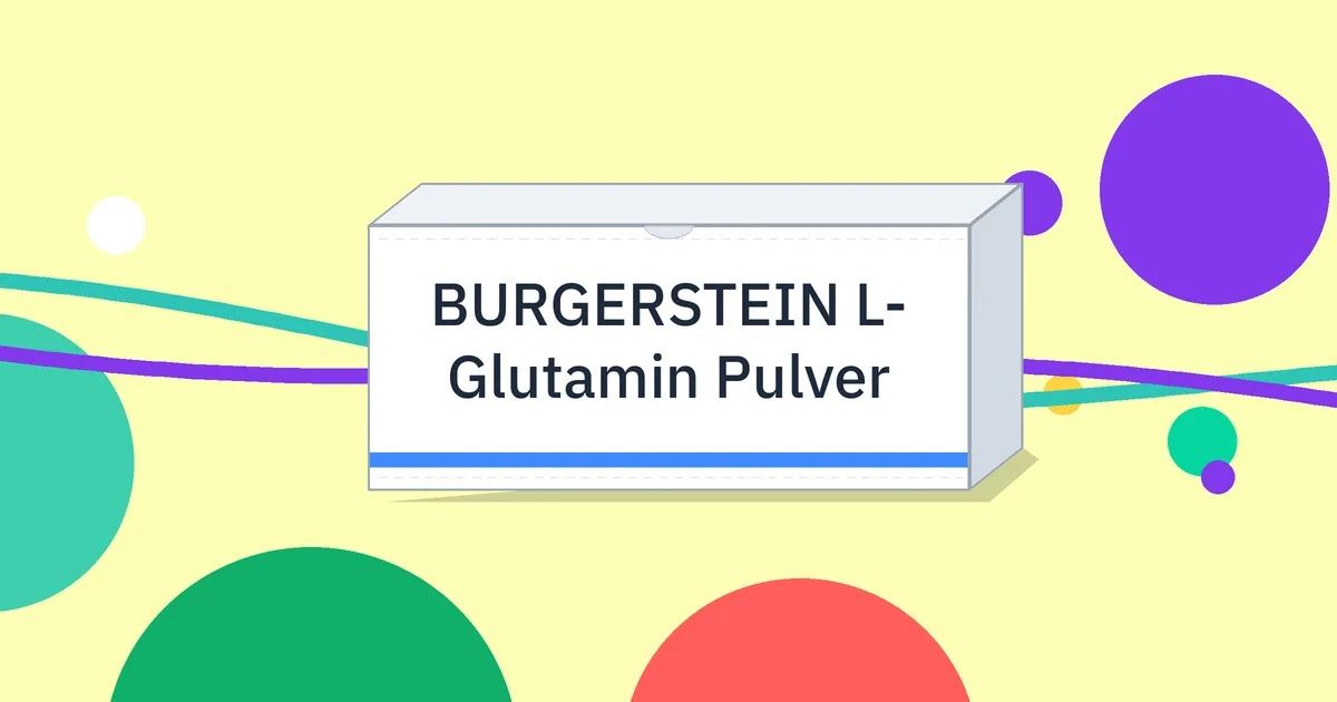 Symbolbild: Packung mit der Aufschrift BURGERSTEIN L-Glutamin Pulver (PZN 20542039) – Verfügbarkeit und Bezug in Apotheken in Frankfurt am Main