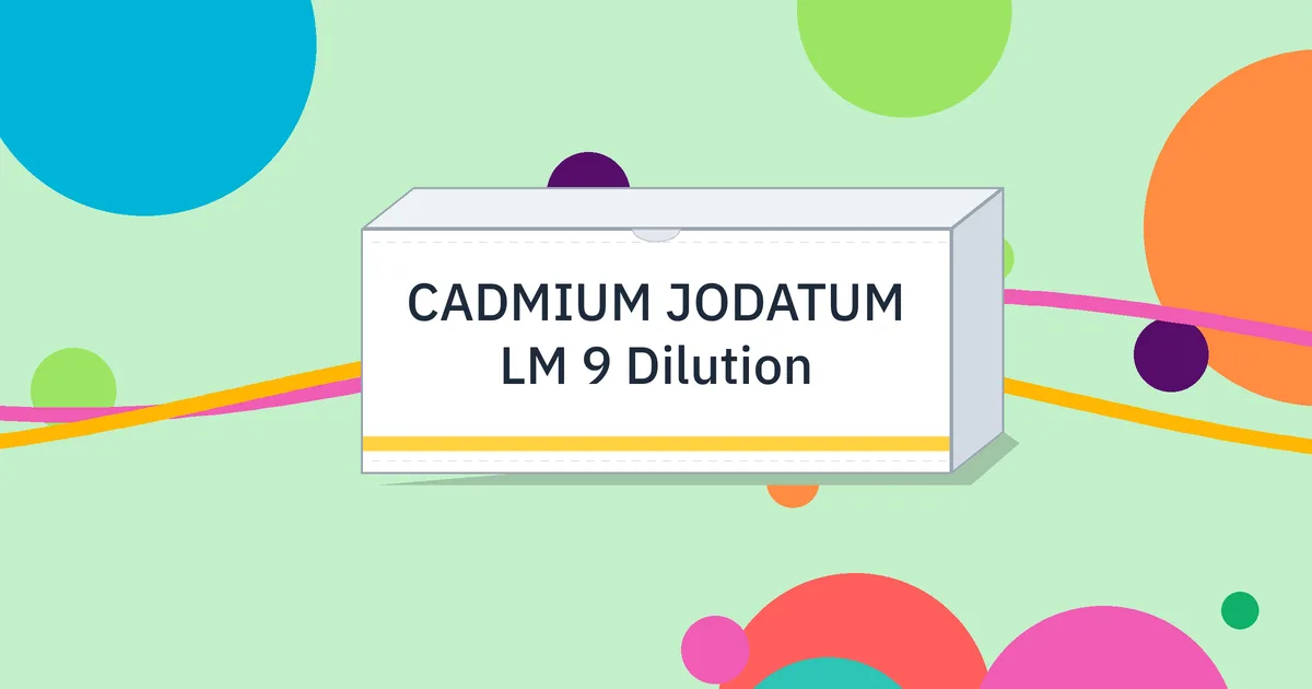 Symbolbild: Packung mit der Aufschrift CADMIUM JODATUM LM 9 Dilution (PZN 12798262) – Verfügbarkeit und Bezug in Apotheken in Frankfurt am Main