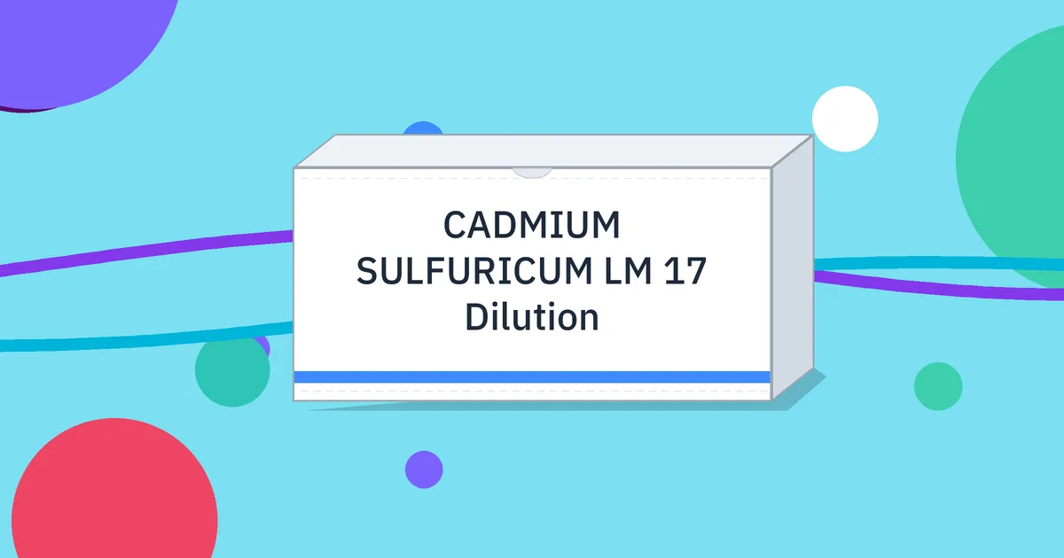 Symbolbild: Packung mit der Aufschrift CADMIUM SULFURICUM LM 17 Dilution (PZN 12798776) – Verfügbarkeit und Bezug in Apotheken in Frankfurt am Main