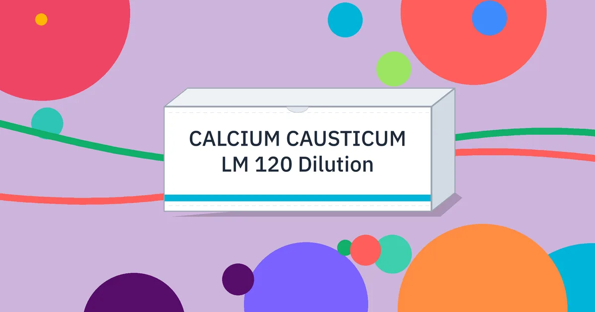 Symbolbild: Packung mit der Aufschrift CALCIUM CAUSTICUM LM 120 Dilution (PZN 12804235) – Verfügbarkeit und Bezug in Apotheken in Frankfurt am Main