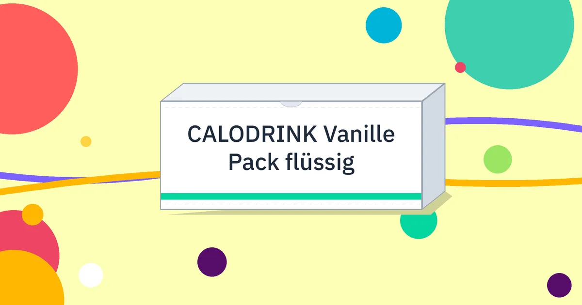 Symbolbild: Packung mit der Aufschrift CALODRINK Vanille Pack flüssig (PZN 20363609) – Verfügbarkeit und Bezug in Apotheken in Frankfurt am Main
