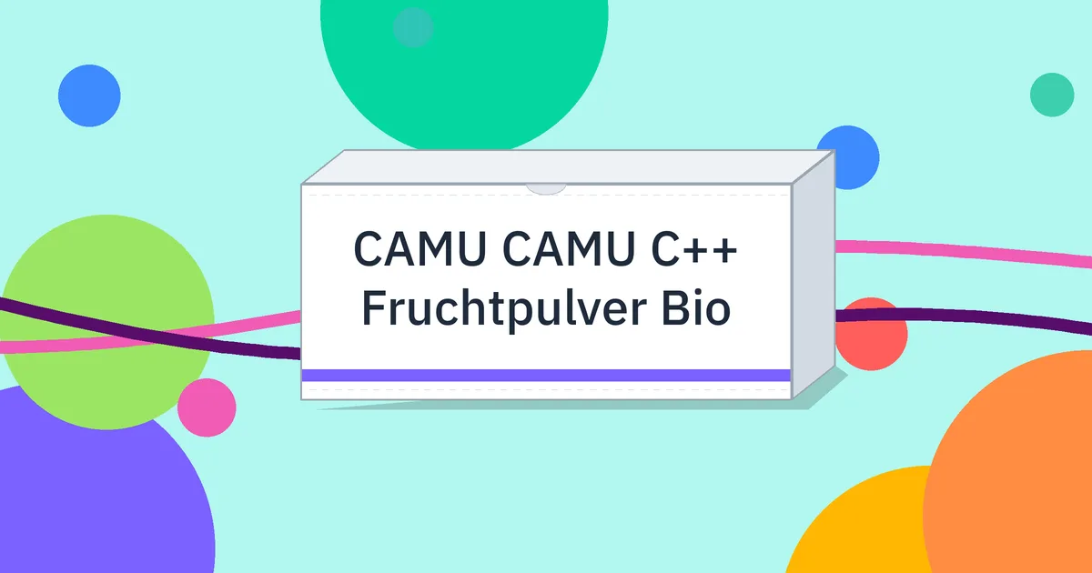 Symbolbild: Packung mit der Aufschrift CAMU CAMU C++ Fruchtpulver Bio (PZN 15378201) – Verfügbarkeit und Bezug in Apotheken in Frankfurt am Main