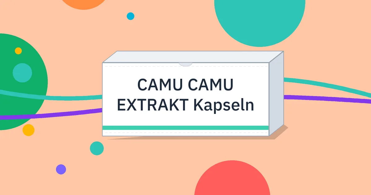 Symbolbild: Packung mit der Aufschrift CAMU CAMU EXTRAKT Kapseln (PZN 07692751) – Verfügbarkeit und Bezug in Apotheken in Frankfurt am Main