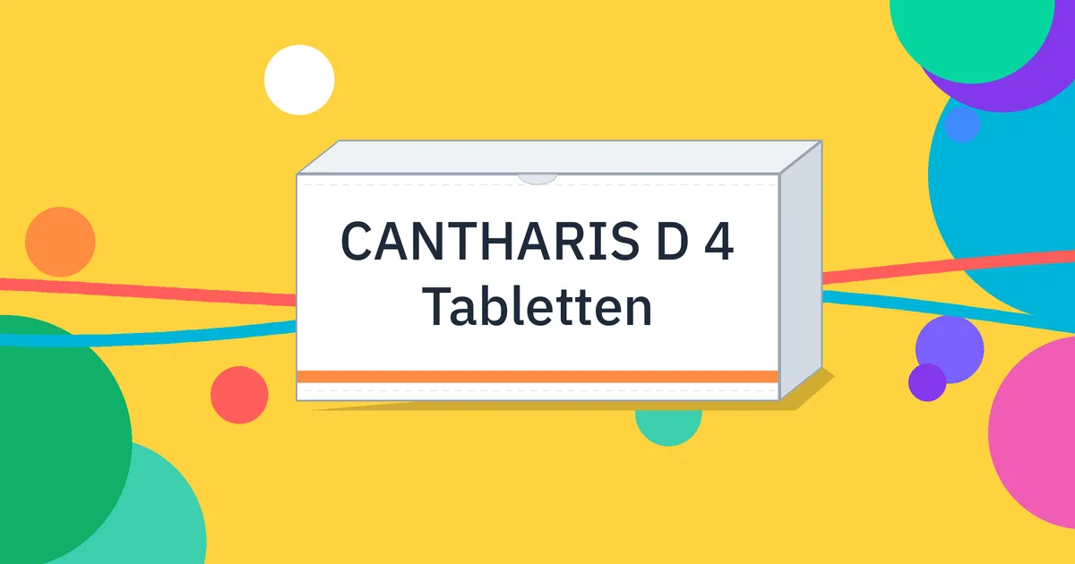 Symbolbild: Packung mit der Aufschrift CANTHARIS D 4 Tabletten (PZN 02111761) – Verfügbarkeit und Bezug in Apotheken in Frankfurt am Main