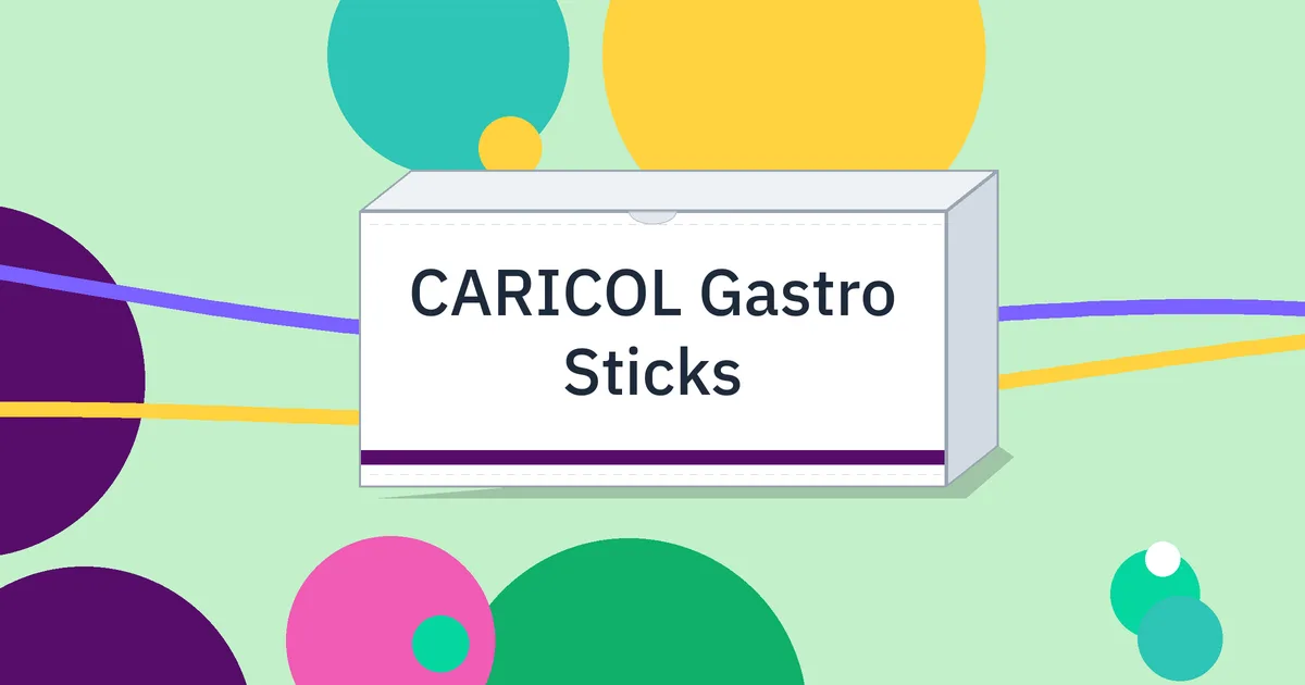 Symbolbild: Packung mit der Aufschrift CARICOL Gastro Sticks (PZN 14021856) – Verfügbarkeit und Bezug in Apotheken in Frankfurt am Main