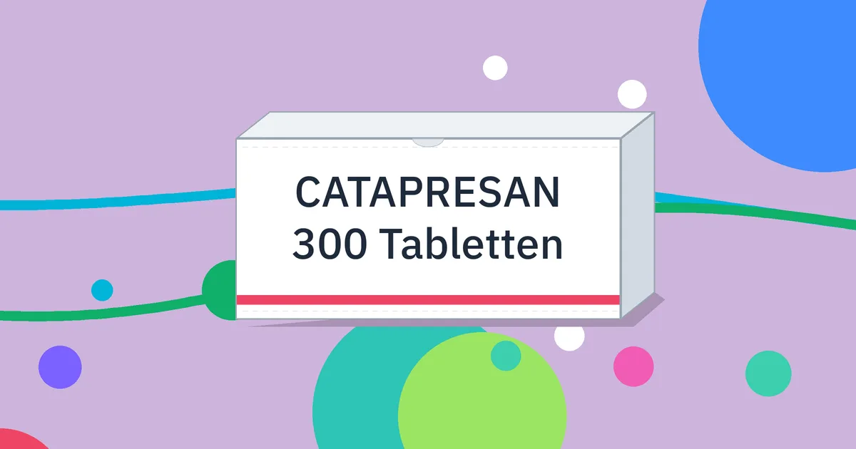 Symbolbild: Packung mit der Aufschrift CATAPRESAN 300 Tabletten (PZN 01641439) – Verfügbarkeit und Bezug in Apotheken in Frankfurt am Main