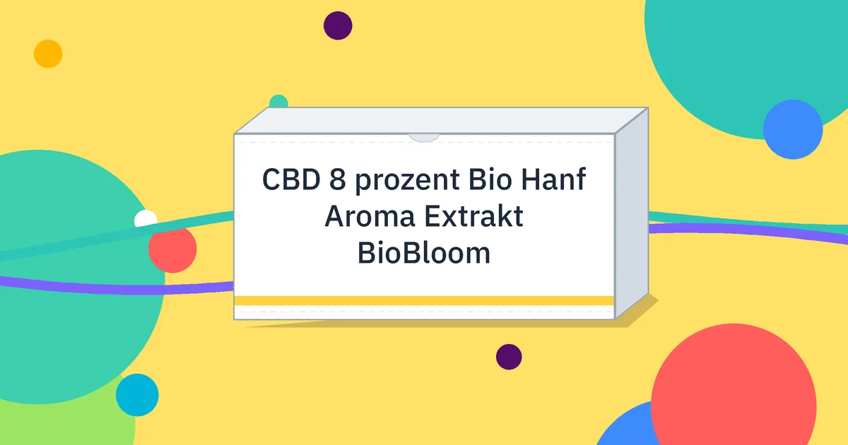 Symbolbild: Packung mit der Aufschrift CBD 8 prozent Bio Hanf Aroma Extrakt BioBloom (PZN 16871754) – Verfügbarkeit und Bezug in Apotheken in Frankfurt am Main