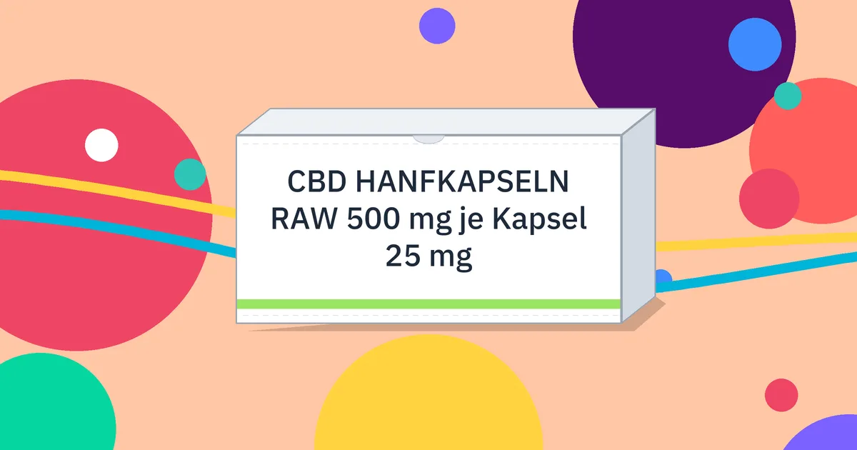 Symbolbild: Packung mit der Aufschrift CBD HANFKAPSELN RAW 500 mg je Kapsel 25 mg (PZN 15631002) – Verfügbarkeit und Bezug in Apotheken in Frankfurt am Main