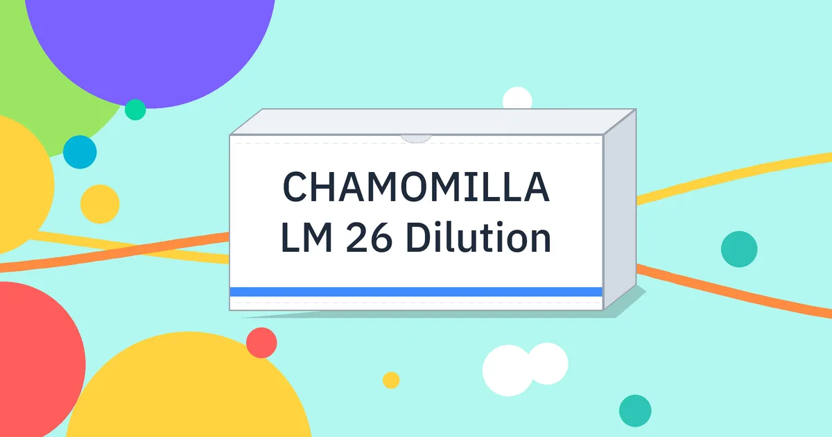 Symbolbild: Packung mit der Aufschrift CHAMOMILLA LM 26 Dilution (PZN 12812654) – Verfügbarkeit und Bezug in Apotheken in Frankfurt am Main