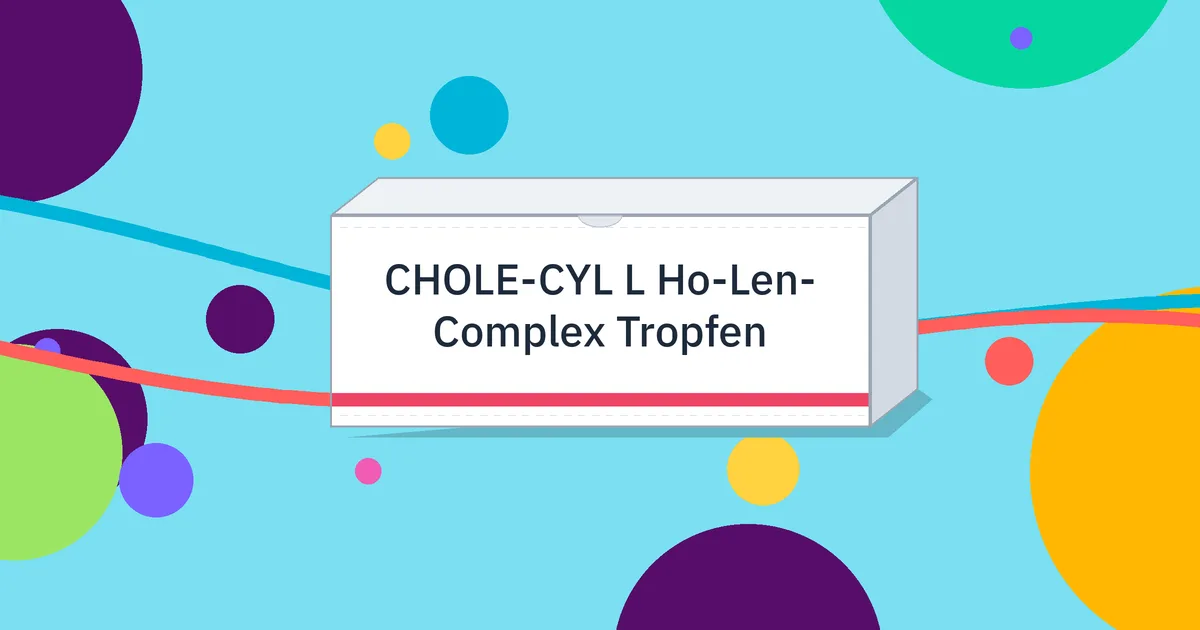 Symbolbild: Packung mit der Aufschrift CHOLE-CYL L Ho-Len-Complex Tropfen (PZN 03395826) – Verfügbarkeit und Bezug in Apotheken in Frankfurt am Main