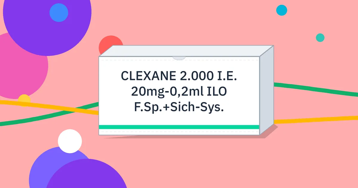 Symbolbild: Packung mit der Aufschrift CLEXANE 2.000 I.E. 20mg-0,2ml ILO F.Sp.+Sich-Sys. (PZN 12584242) – Verfügbarkeit und Bezug in Apotheken in Frankfurt am Main
