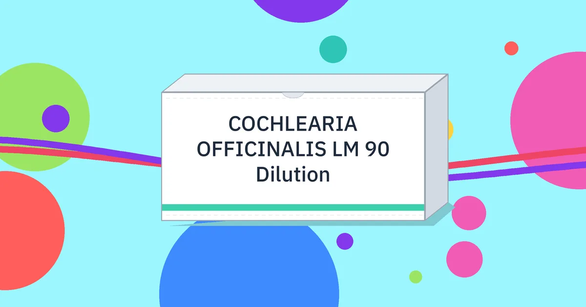 Symbolbild: Packung mit der Aufschrift COCHLEARIA OFFICINALIS LM 90 Dilution (PZN 12829761) – Verfügbarkeit und Bezug in Apotheken in Frankfurt am Main