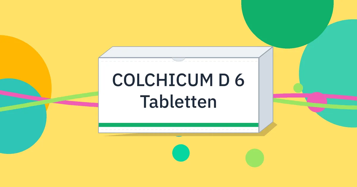 Symbolbild: Packung mit der Aufschrift COLCHICUM D 6 Tabletten (PZN 02113085) – Verfügbarkeit und Bezug in Apotheken in Frankfurt am Main