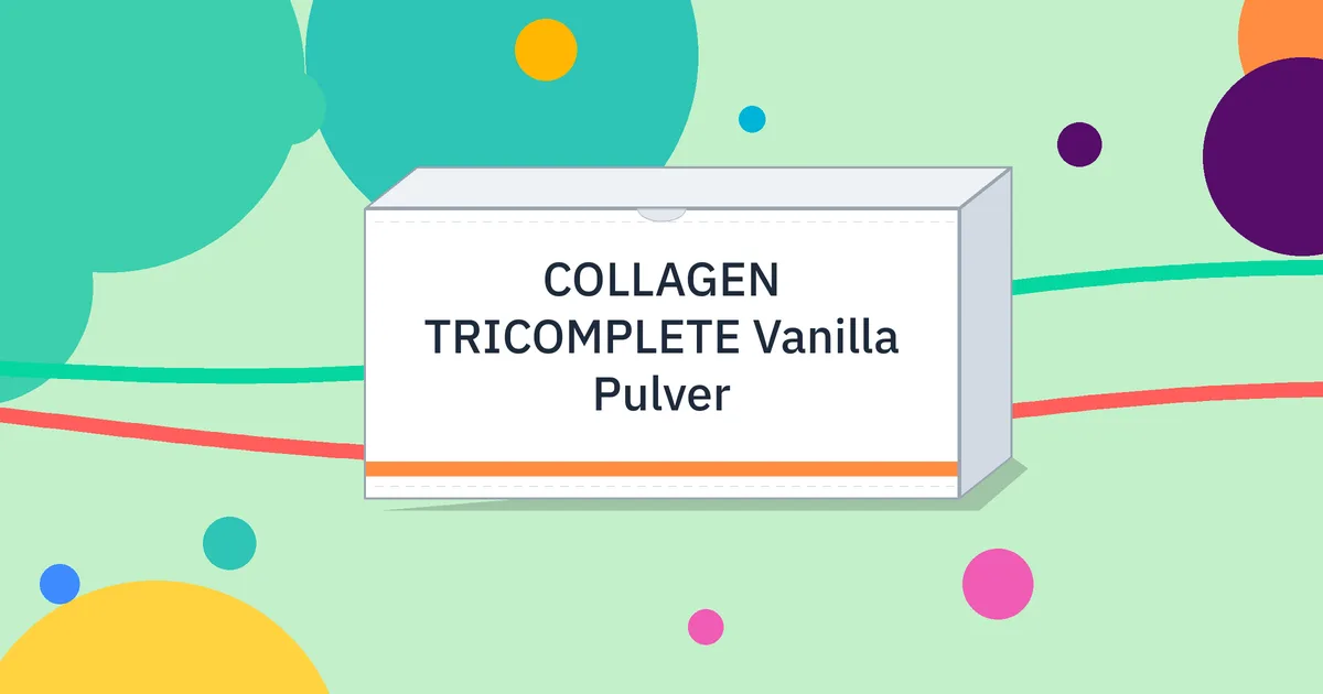 Symbolbild: Packung mit der Aufschrift COLLAGEN TRICOMPLETE Vanilla Pulver (PZN 19428120) – Verfügbarkeit und Bezug in Apotheken in Frankfurt am Main