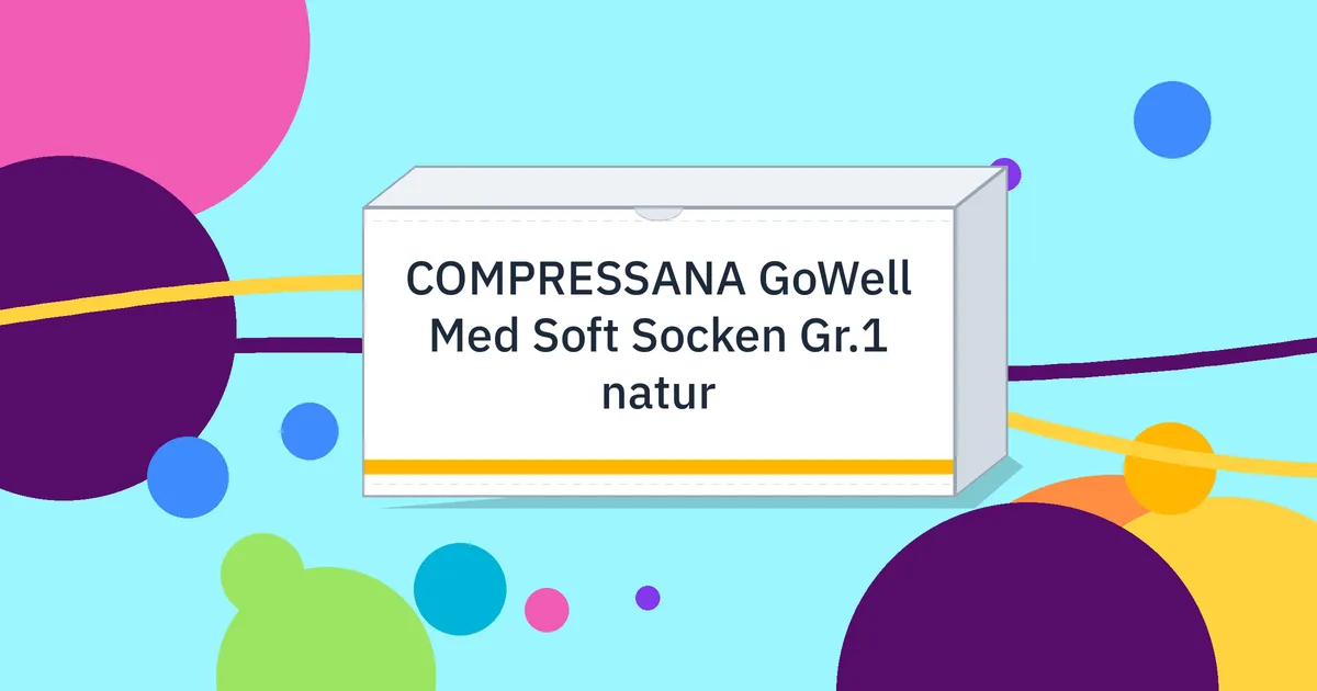 Symbolbild: Packung mit der Aufschrift COMPRESSANA GoWell Med Soft Socken Gr.1 natur (PZN 05142928) – Verfügbarkeit und Bezug in Apotheken in Frankfurt am Main