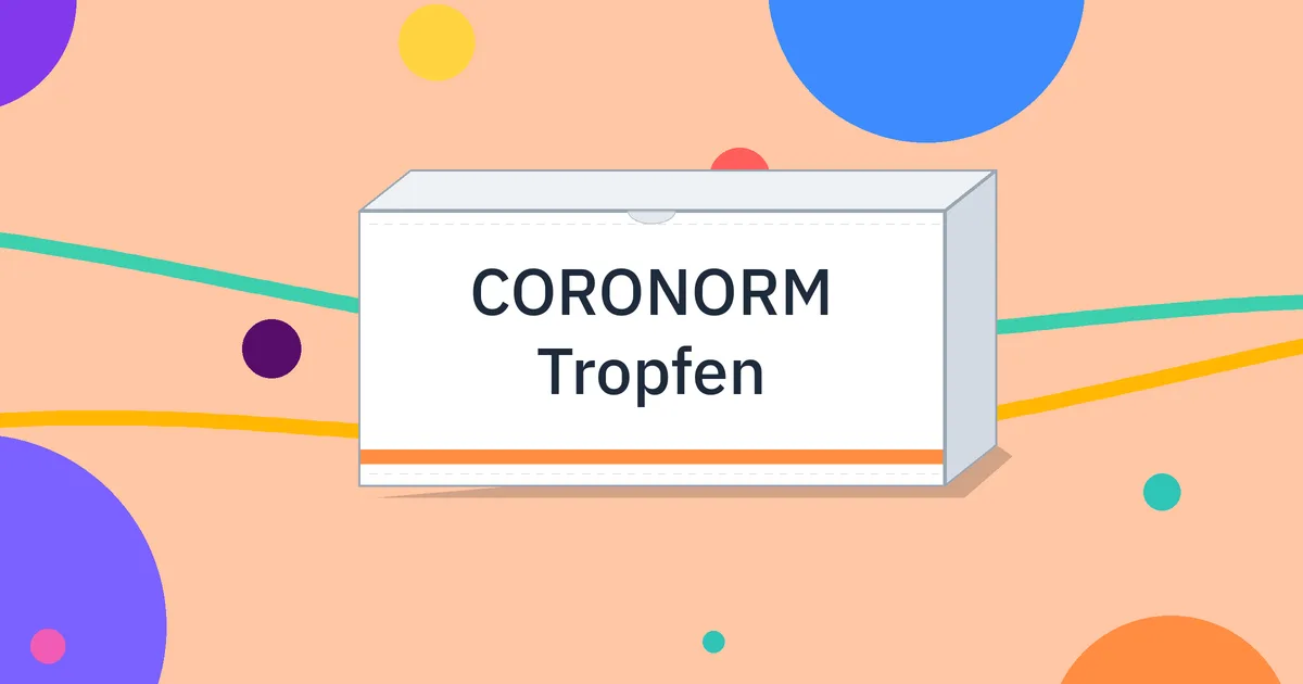 Symbolbild: Packung mit der Aufschrift CORONORM Tropfen (PZN 16868002) – Verfügbarkeit und Bezug in Apotheken in Frankfurt am Main