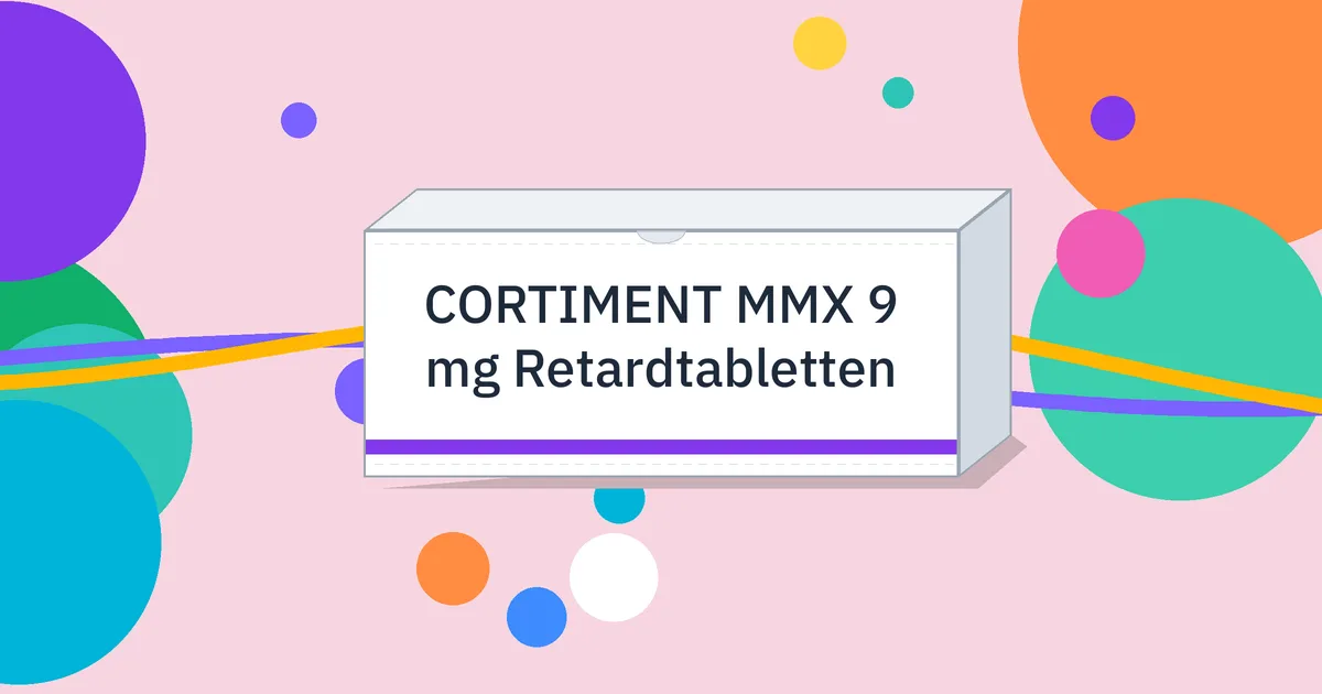 Symbolbild: Packung mit der Aufschrift CORTIMENT MMX 9 mg Retardtabletten (PZN 16957639) – Verfügbarkeit und Bezug in Apotheken in Frankfurt am Main