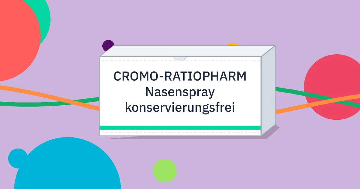 Symbolbild: Packung mit der Aufschrift CROMO-RATIOPHARM Nasenspray konservierungsfrei (PZN 04952619) – Verfügbarkeit und Bezug in Apotheken in Frankfurt am Main