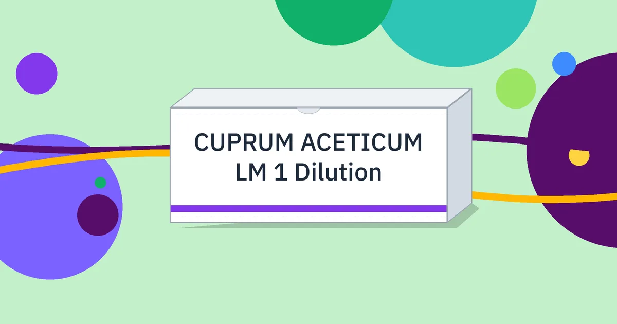 Symbolbild: Packung mit der Aufschrift CUPRUM ACETICUM LM 1 Dilution (PZN 12837140) – Verfügbarkeit und Bezug in Apotheken in Frankfurt am Main
