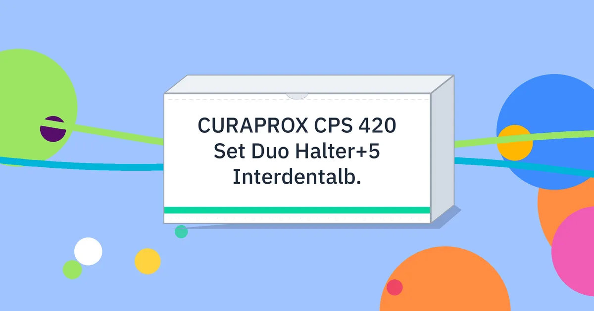 Symbolbild: Packung mit der Aufschrift CURAPROX CPS 420 Set Duo Halter+5 Interdentalb. (PZN 04672417) – Verfügbarkeit und Bezug in Apotheken in Frankfurt am Main