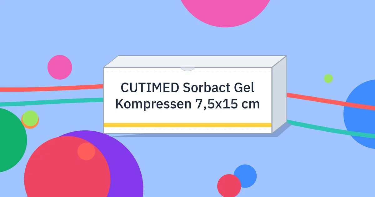 Symbolbild: Packung mit der Aufschrift CUTIMED Sorbact Gel Kompressen 7,5x15 cm (PZN 19754397) – Verfügbarkeit und Bezug in Apotheken in Frankfurt am Main