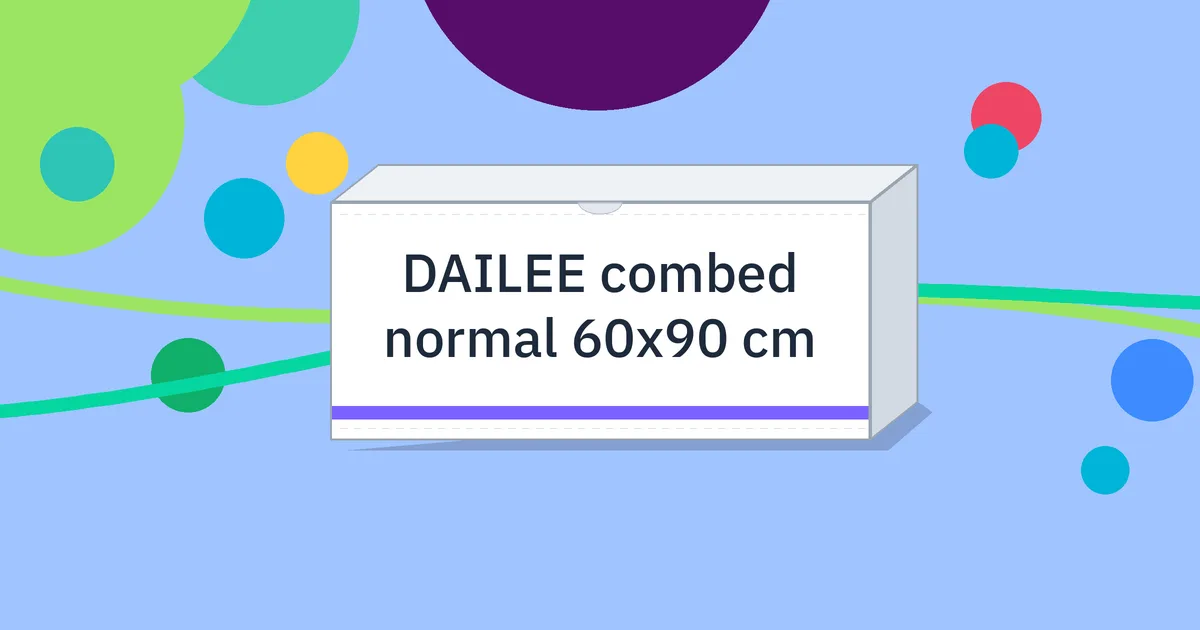 Symbolbild: Packung mit der Aufschrift DAILEE combed normal 60x90 cm (PZN 13710625) – Verfügbarkeit und Bezug in Apotheken in Frankfurt am Main