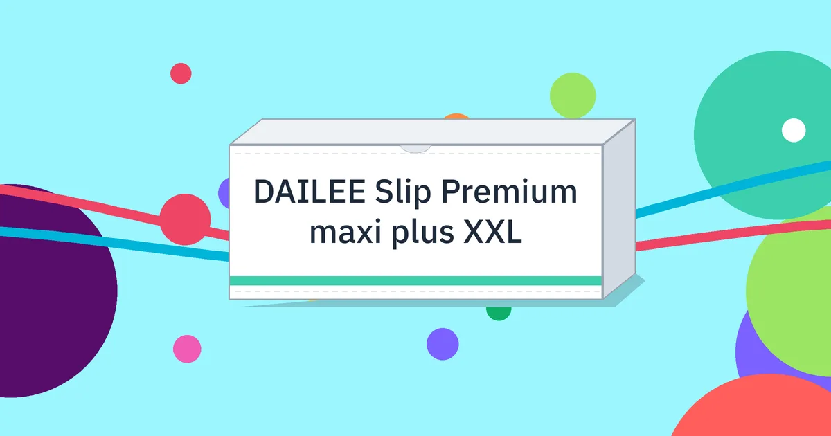 Symbolbild: Packung mit der Aufschrift DAILEE Slip Premium maxi plus XXL (PZN 19441735) – Verfügbarkeit und Bezug in Apotheken in Frankfurt am Main