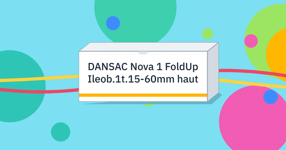 Symbolbild: Packung mit der Aufschrift DANSAC Nova 1 FoldUp Ileob.1t.15-60mm haut (PZN 04144196) – Verfügbarkeit und Bezug in Apotheken in Frankfurt am Main