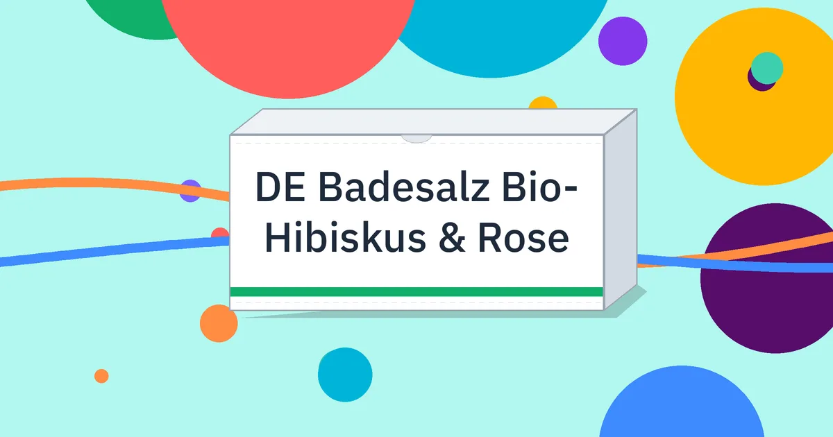 Symbolbild: Packung mit der Aufschrift DE Badesalz Bio-Hibiskus & Rose (PZN 19495487) – Verfügbarkeit und Bezug in Apotheken in Frankfurt am Main
