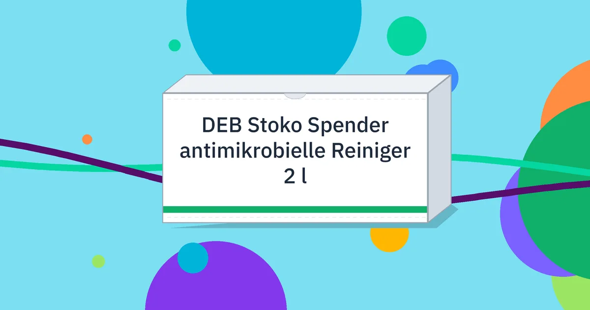 Symbolbild: Packung mit der Aufschrift DEB Stoko Spender antimikrobielle Reiniger 2 l (PZN 11687098) – Verfügbarkeit und Bezug in Apotheken in Frankfurt am Main