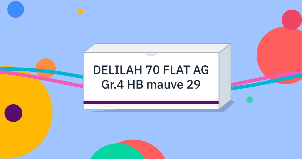 Symbolbild: Packung mit der Aufschrift DELILAH 70 FLAT AG Gr.4 HB mauve 29 (PZN 13847956) – Verfügbarkeit und Bezug in Apotheken in Frankfurt am Main