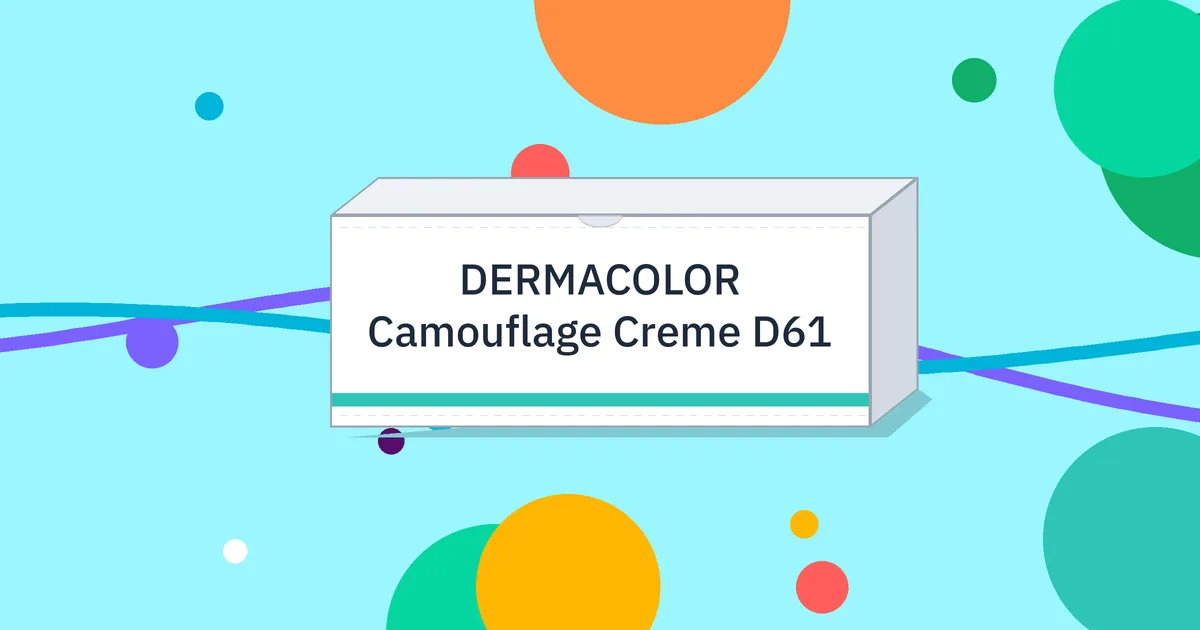Symbolbild: Packung mit der Aufschrift DERMACOLOR Camouflage Creme D61 (PZN 15819036) – Verfügbarkeit und Bezug in Apotheken in Frankfurt am Main