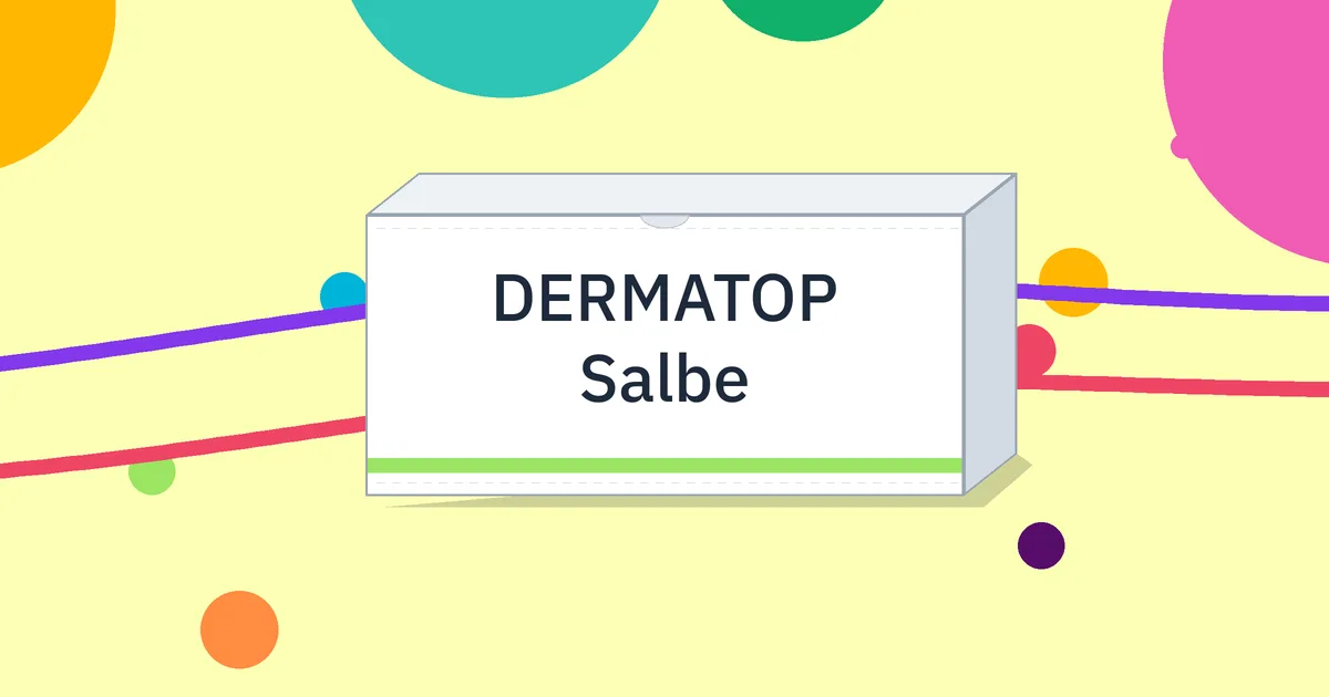 Symbolbild: Packung mit der Aufschrift DERMATOP Salbe (PZN 03112923) – Verfügbarkeit und Bezug in Apotheken in Frankfurt am Main