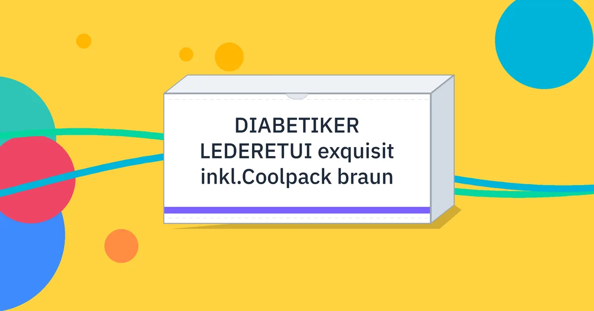 Symbolbild: Packung mit der Aufschrift DIABETIKER LEDERETUI exquisit inkl.Coolpack braun (PZN 16007381) – Verfügbarkeit und Bezug in Apotheken in Frankfurt am Main