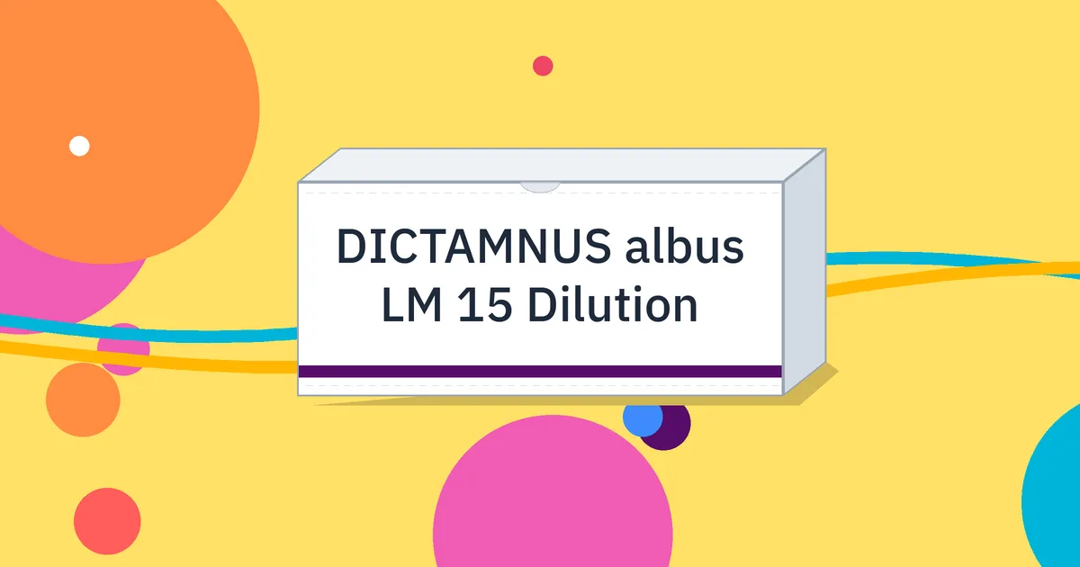 Symbolbild: Packung mit der Aufschrift DICTAMNUS albus LM 15 Dilution (PZN 13464729) – Verfügbarkeit und Bezug in Apotheken in Frankfurt am Main