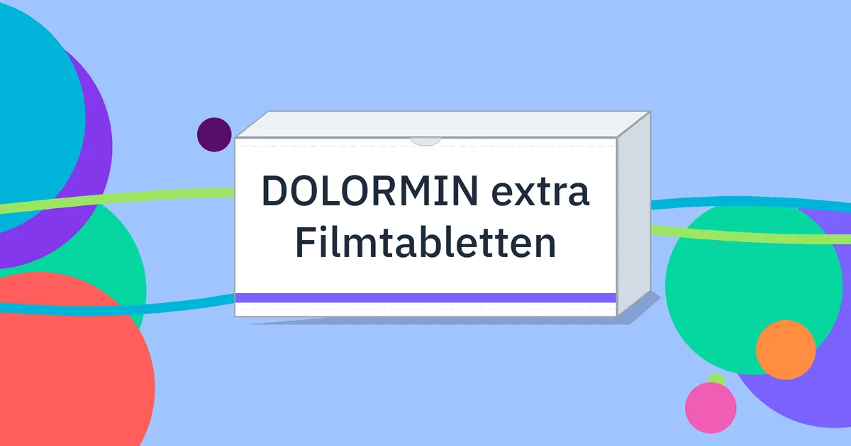 Symbolbild: Packung mit der Aufschrift DOLORMIN extra Filmtabletten (PZN 00091089) – Verfügbarkeit und Bezug in Apotheken in Frankfurt am Main
