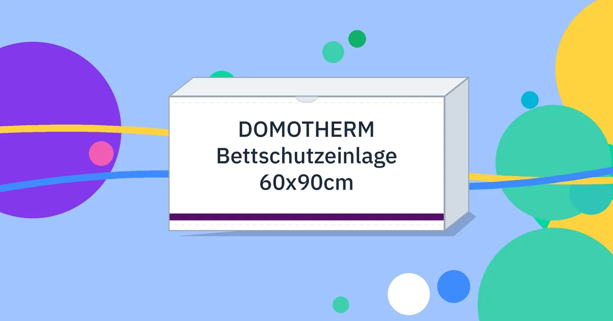 Symbolbild: Packung mit der Aufschrift DOMOTHERM Bettschutzeinlage 60x90cm (PZN 17380372) – Verfügbarkeit und Bezug in Apotheken in Frankfurt am Main