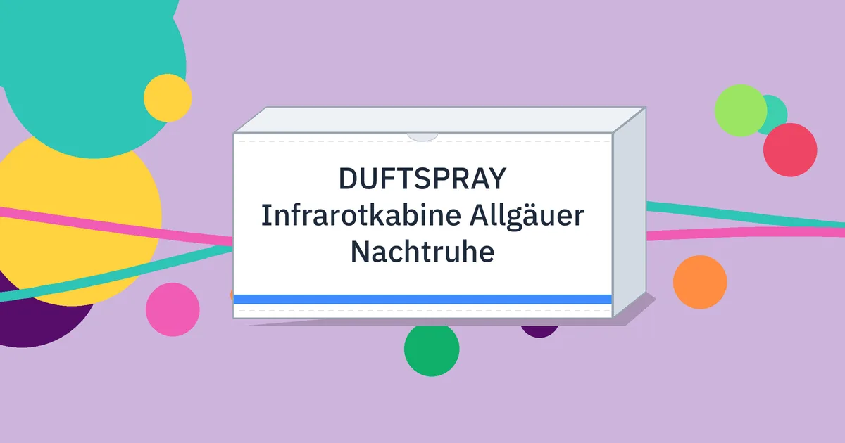 Symbolbild: Packung mit der Aufschrift DUFTSPRAY Infrarotkabine Allgäuer Nachtruhe (PZN 16898210) – Verfügbarkeit und Bezug in Apotheken in Frankfurt am Main