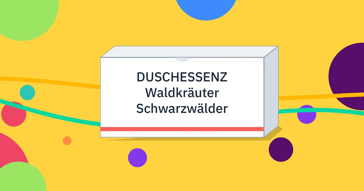 Symbolbild: Packung mit der Aufschrift DUSCHESSENZ Waldkräuter Schwarzwälder (PZN 19961185) – Verfügbarkeit und Bezug in Apotheken in Frankfurt am Main