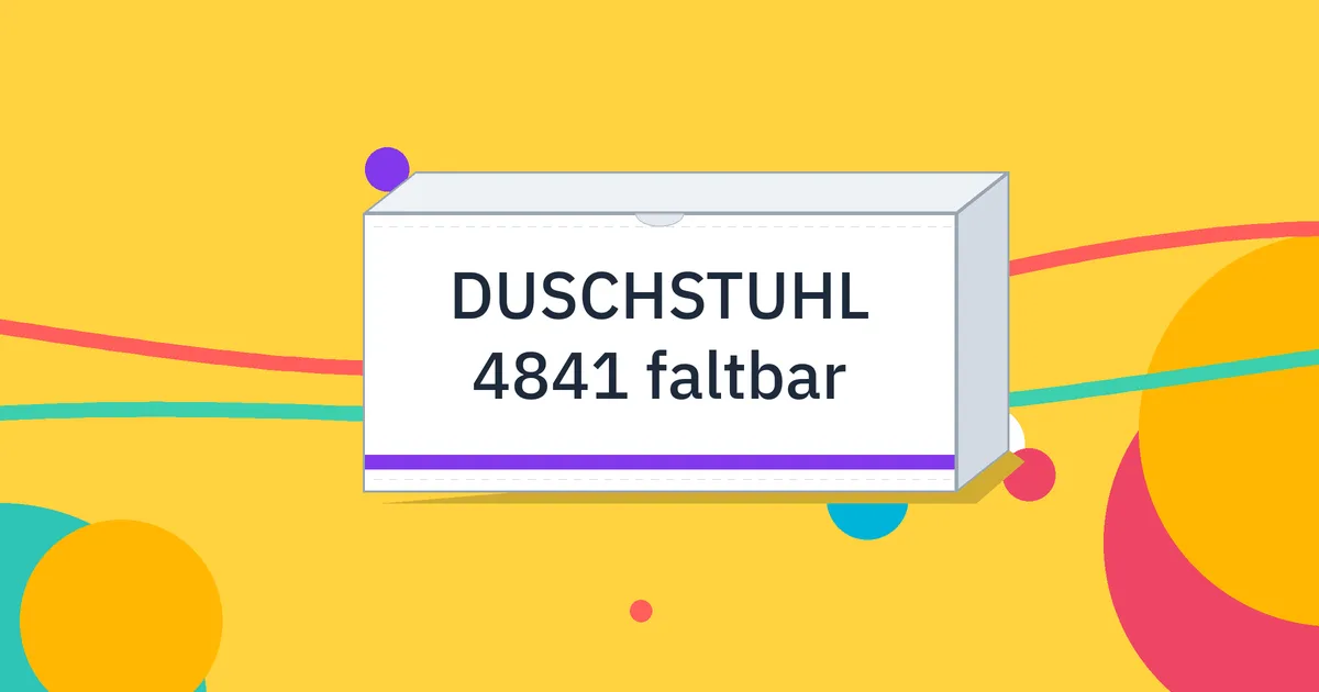 Symbolbild: Packung mit der Aufschrift DUSCHSTUHL 4841 faltbar (PZN 03194016) – Verfügbarkeit und Bezug in Apotheken in Frankfurt am Main