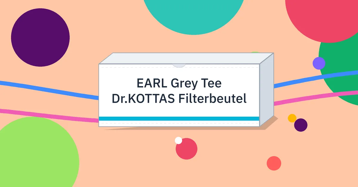 Symbolbild: Packung mit der Aufschrift EARL Grey Tee Dr.KOTTAS Filterbeutel (PZN 17924151) – Verfügbarkeit und Bezug in Apotheken in Frankfurt am Main
