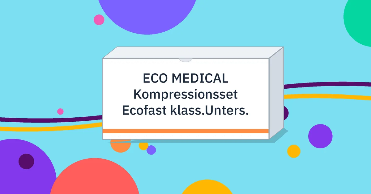 Symbolbild: Packung mit der Aufschrift ECO MEDICAL Kompressionsset Ecofast klass.Unters. (PZN 08644903) – Verfügbarkeit und Bezug in Apotheken in Frankfurt am Main