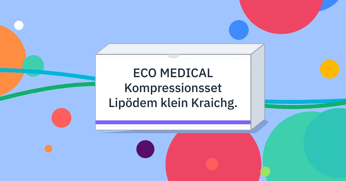 Symbolbild: Packung mit der Aufschrift ECO MEDICAL Kompressionsset Lipödem klein Kraichg. (PZN 18063975) – Verfügbarkeit und Bezug in Apotheken in Frankfurt am Main