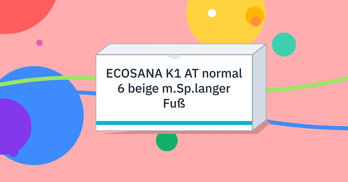 Symbolbild: Packung mit der Aufschrift ECOSANA K1 AT normal 6 beige m.Sp.langer Fuß (PZN 04732183) – Verfügbarkeit und Bezug in Apotheken in Frankfurt am Main